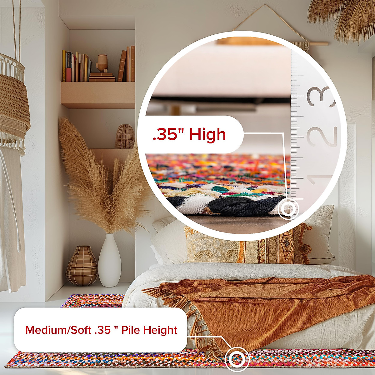 nuLOOM Tammara Bohemian Hand Braided Area Rug, Oval 5x8, Multi