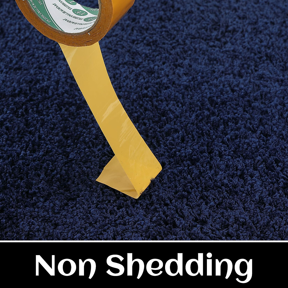 JOLENE.K Shag Rug 5x8 Rug Fluffy Rug for Living Room Blue Rug Bedroom Rug Solid Color Thick Carpet Non Slip No Shedding Shaggy Rug Throw Rugs, 5'x8' Navy Blue