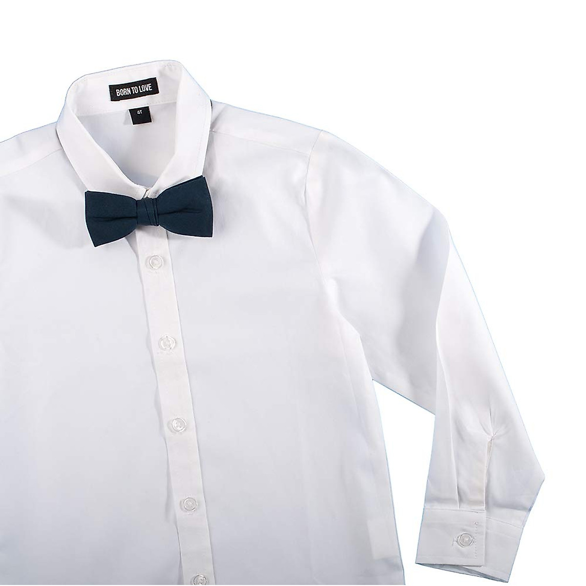 Born to Love Wedding Baptism Birthday White Button Up Shirt Infant, Toddler, Boys 3 to 6 Months