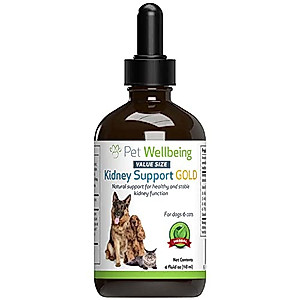 Pet Wellbeing Kidney Support Gold for Dogs and Cats - Vet-Formulated - Supports Healthy Kidney Function - Natural Herbal Supplement 4 oz (118 ml)