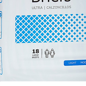 McKesson Ultra Briefs, Incontinence, Heavy Absorbency, Large, 18 Count, 4 Packs, 72 Total