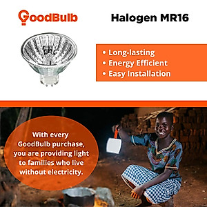 GoodBulb 50-Watt Halogen MR16 Light Bulb | GU5.3 Base 24V ANSI Code FNV | 3000K Soft White Color | Clear Finish | 2000 Life Hours | Pack of 10 Bulbs
