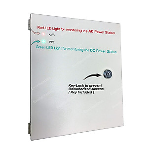 Evertech 16 Channel 12 Volt DC Output CCTV Distributed Power Supply Box for Security Camera with 18 Pcs. DC Male Pigtail