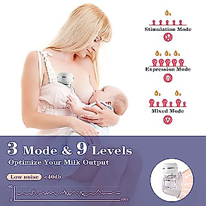 BANLEIYU Wearable Breast Pump, Portable Breast Pump Hands Free with 3 Modes & 9 Levels, 19/22mm All-in-One Painless Electric Wearable Pumps for Breastfeeding with LCD Display, 2 Pack White