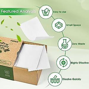 Poesie Laundry Detergent Sheets Fresh Scent Eco-Friendly 160 Sheets Clear Plastic-Free Hypoallergenic Liquid Less Washing Sheets for Home Dorm Travel Camping & Hand Washing Clean No Waste