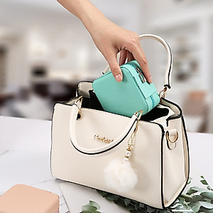 XZUZ Small Travel Jewelry Box With Mirror, Portable Jewelry organizer Display Storage Box for Earrings Rings Necklaces, Jewelry ase for female Girls (blue) 1pc