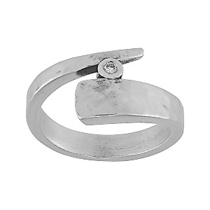 Silpada 'Modern Way' Sterling Silver Diamond Ring, Size 7, Size 7