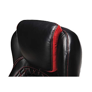 OFM Essentials Collection Racing Style SofThread Leather High Back Office Chair, in Red