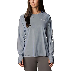 Columbia Women's PFG Tidal Deflector Hoodie, Breathable, UV Sun Protection, Harbor Blue, XX-Large