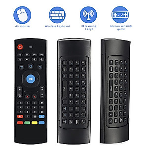 CHUNGHOP MX3 Voice Air Mouse Mini Keyboard Wireless Remote, 2.4G Multifunctional Fly Mouse with Motion Sensing Game Handle for 3-Gsensor HTPC Mini PC PS3/4 Xbox 360 and Android Smart TV Box 3-Gyro