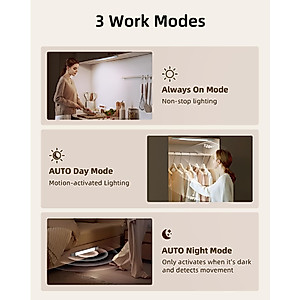 EZVALO LED Closet Light, 48LED Battery Operated Lights Motion Sensor Light Rechargeable Under Cabinet Lighting Night Light for Closet, Cabinet, Kitchen, Wardrobe, Cupboard