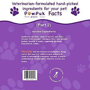 PawPuk Paws Multifunctional Dog Supplements and Vitamins, Silymarin, Green Lipped Mussel, Glucosamine, MSM, Salmon Oil, Probiotics, Co-Q10, NMN, Antioxidant, Immune, Gut, UTI, Radiant Skin & Coat