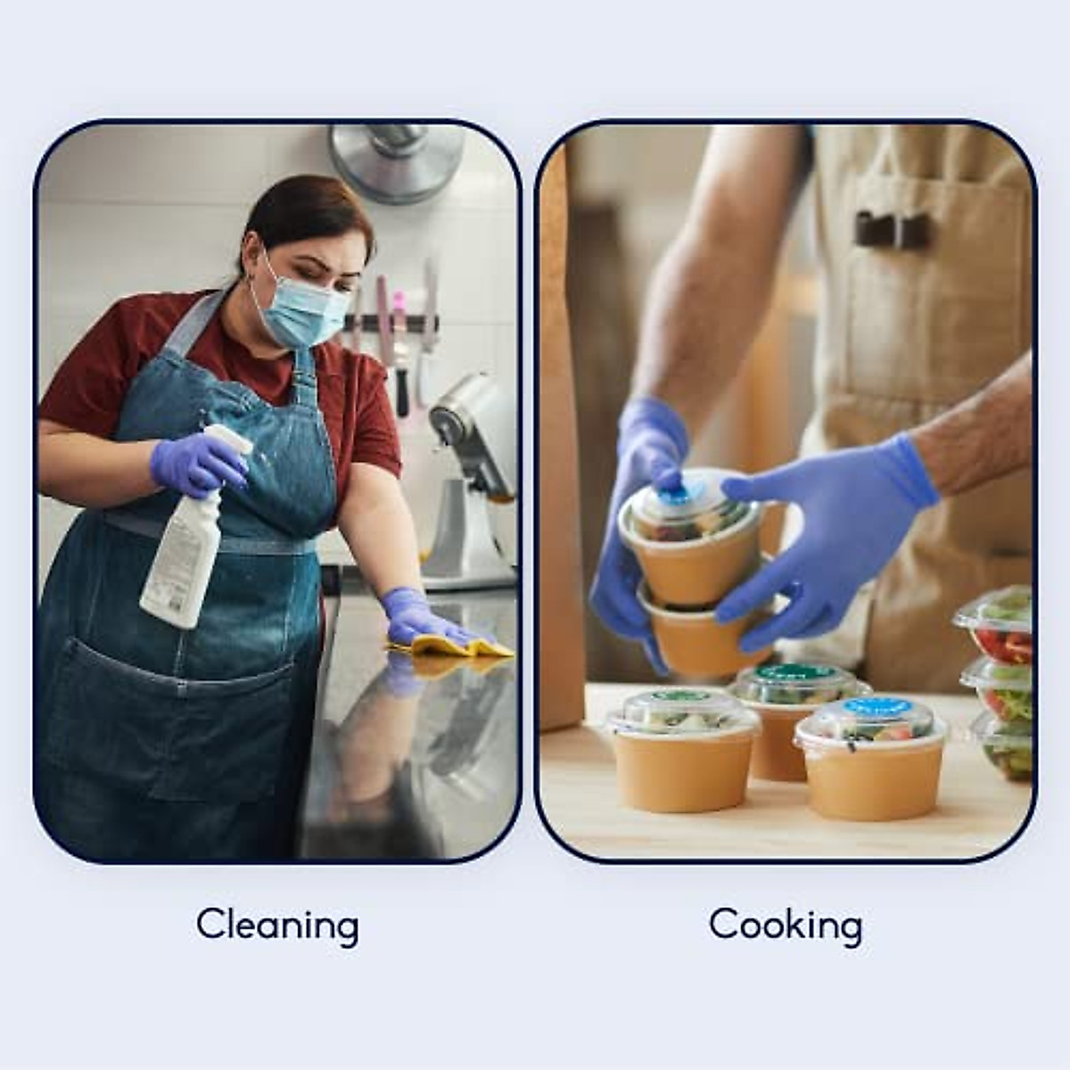 The Essentials Disposable Nitrile Gloves, Powder Free, Single Use Non-Sterile Protective Gloves for Various Uses - 300 Count