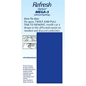 Refresh Optive Mega-3 Lubricant Eye Drops, Preservative-Free, 0.01 Fl Oz Single-Use Containers, 30 Count