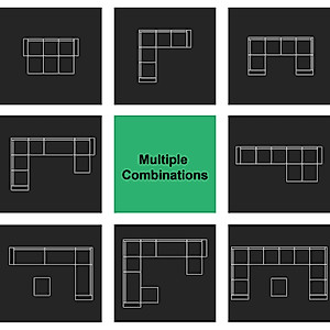 Belffin Modular Velvet Sectional L Shape Sofa Couch Oversized Convertible Sectional Sofa Couch with Reversible Chaise for Living Room Black