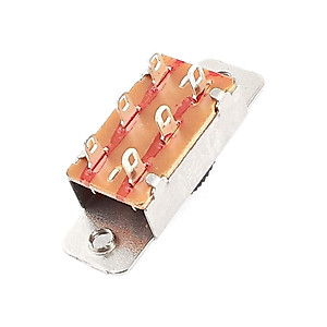 5 Pcs On/Off 2 Position DPDT 2P2T PCB Panel Slide Switch 6A/125V 3A/250V AC