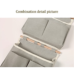 Someteth 2Pcs Wall Hanging Storage Caddy Bag,Over Door Hanging Storage Bags Wall Mount Hangable Organizer，File Magazine Waterproof Linen Cotton Fabric Living Room Bedroom Bathroom (Black)…