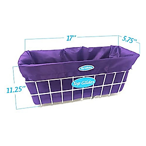 Bundle: Premium Wire Walker Basket with Free Washable Basket Liner (Purple)
