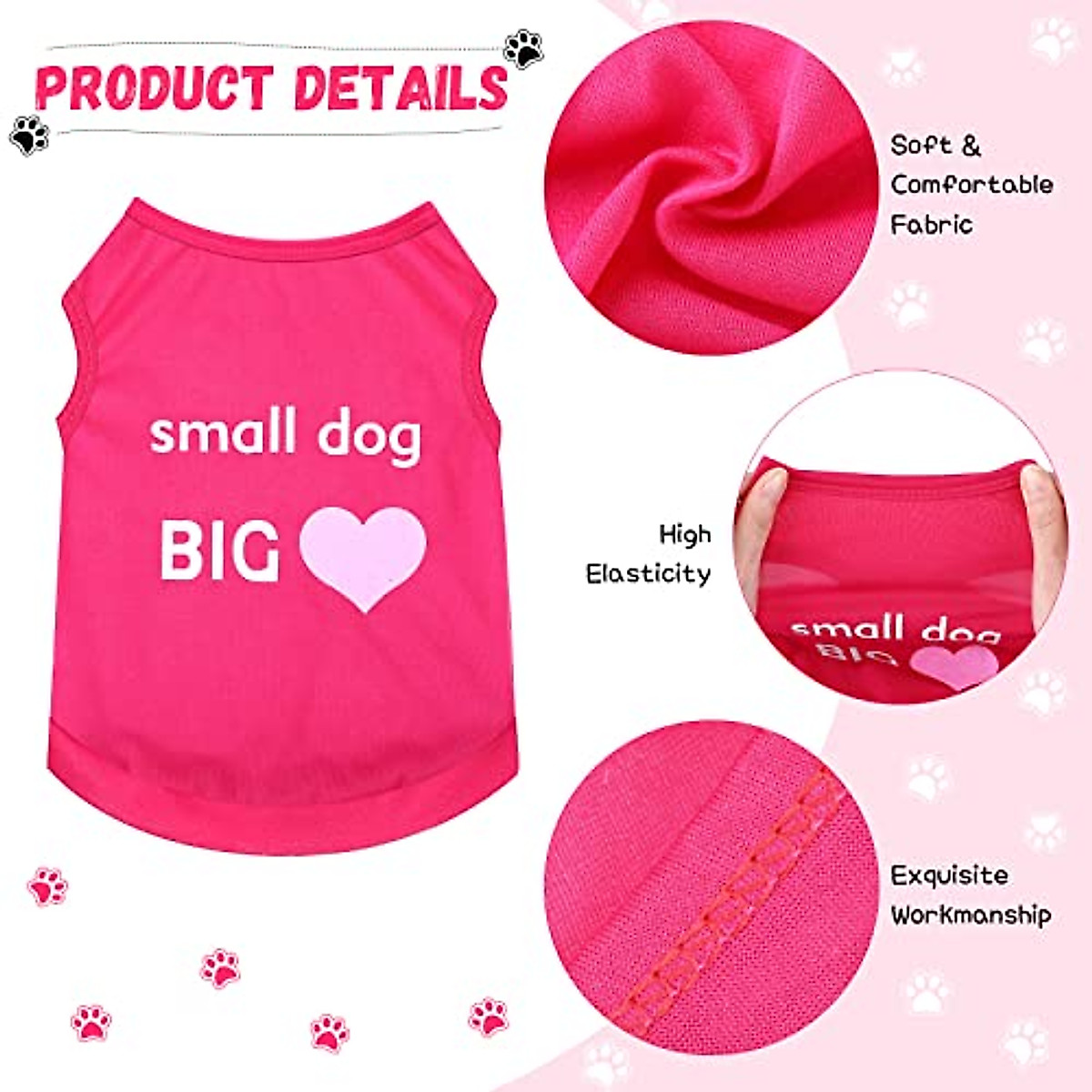 8 Pieces Pet Shirts Printed Puppy Shirts Soft Dog Shirt Pullover Dog T Shirts Cute Dog Sweatshirts Valentine's Day Puppy Girl Clothes Dog Outfits Small Dog for Pet Dogs Cats (Cute Pattern,Size S)