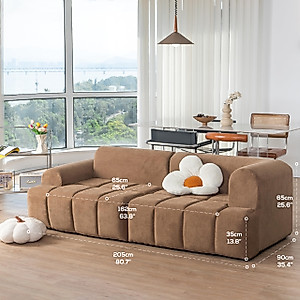 N&V Foam Sofa, Made with All Foam, Great for Livingroon and Bedroom (Brown)