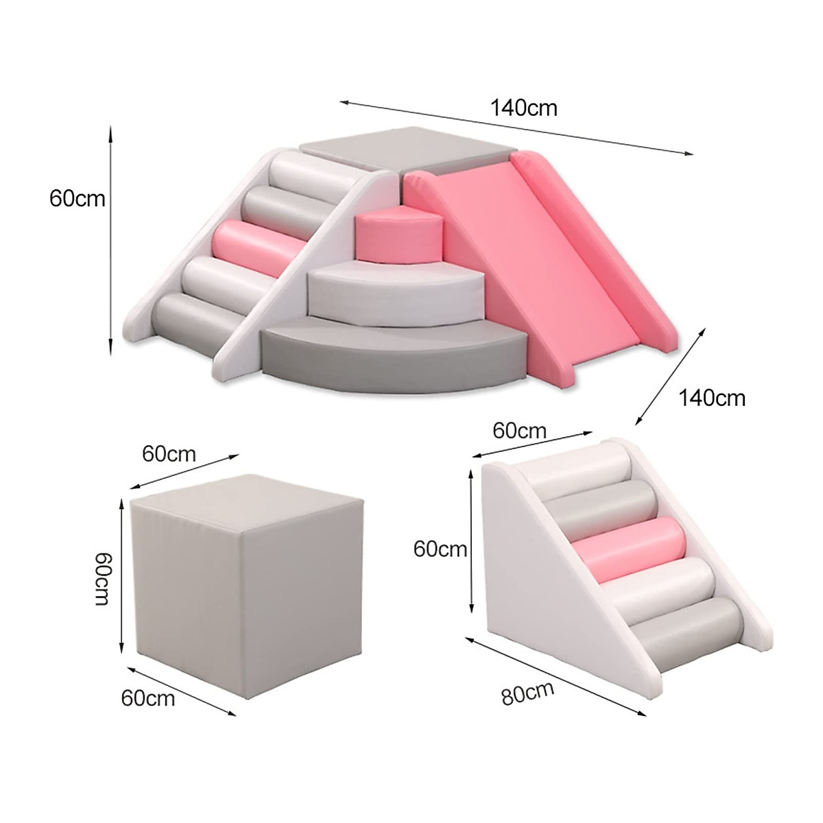 Climbing Blocks Kids Climbing Soft Foam Building Blocks Slide Step Ladder Rainbow Ladder Indoor Activity Playset, for Home Kindergarten Playground