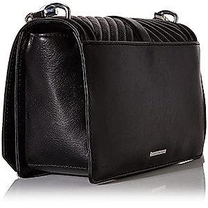 Rebecca Minkoff womens Chevron Quilted Love Crossbody Handbag, Black/Silver, One Size US