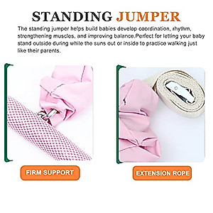 NUOBESTY Pink Baby Jumper Swing Doorway Fabric Toddler Doorway Bumper Over The Door Toddler Exerciser Jumper Tools for Toddler Infant