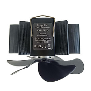 Fireplace Fan, Eco Thermoelectric Fan, Silent Operation Thermal Blower With 6 Blades, Circulating Warm Air and Saving Fuel for Wood Burning Stove/Gas/Pellet/Log/propane