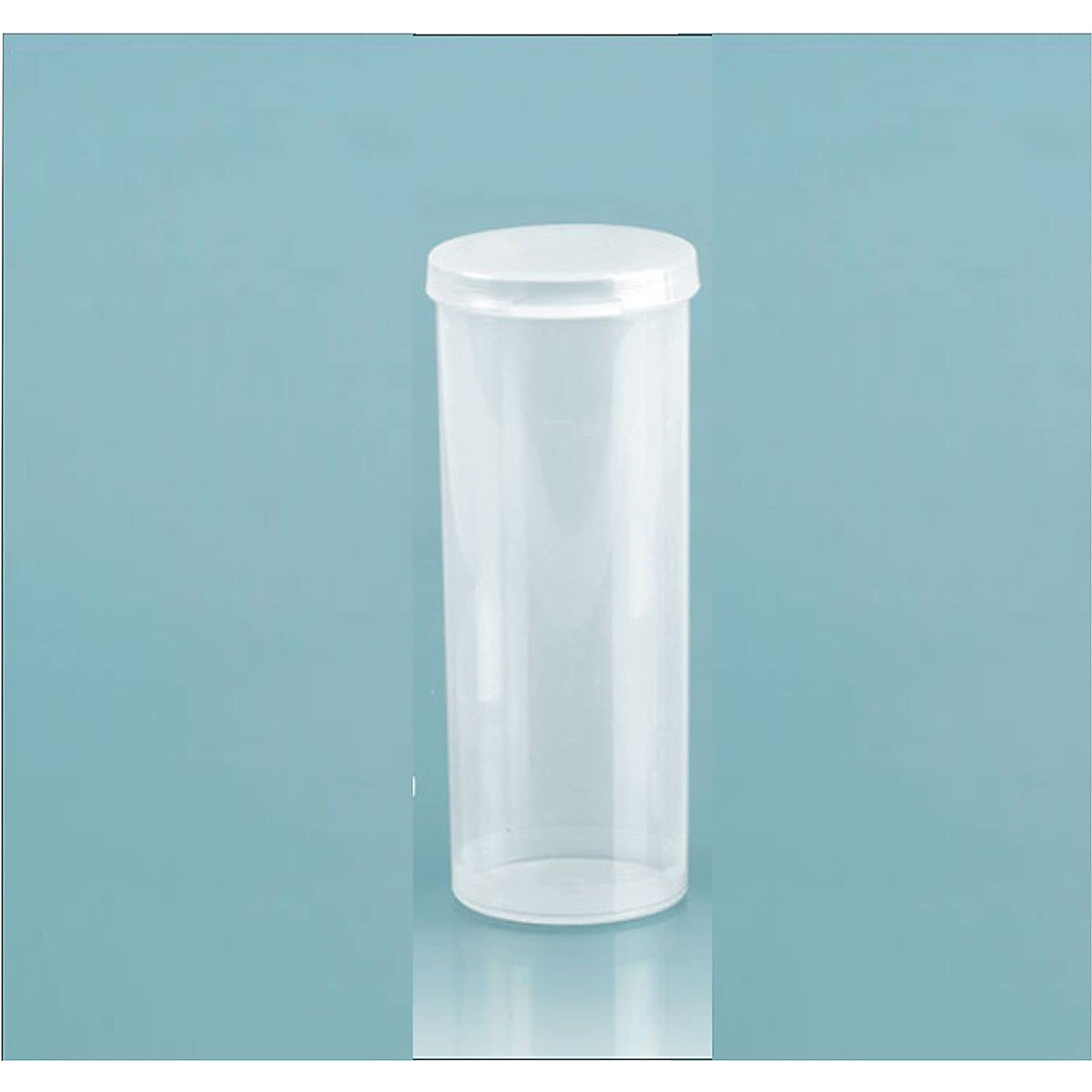 MyMagnetMan® Clear Polypro Plastic Craft Storage Vial with Hinged Lid Containers (10, 3.70" x 1.54" 2.5 oz)
