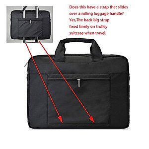 18 Inch Laptop Bag Briefcase Case fits up to 18.4 Inches Notebook Computer Waterproof Shockproof for Men Black