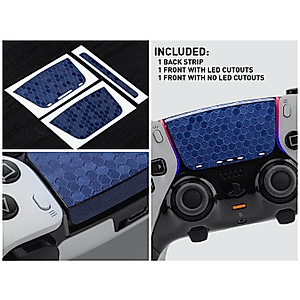 TouchProtect Blue Hex Pro Bundle for PS5 | Dualsense Edge & Standard Dualsense Textured Trackpad Skin Combo Pack.
