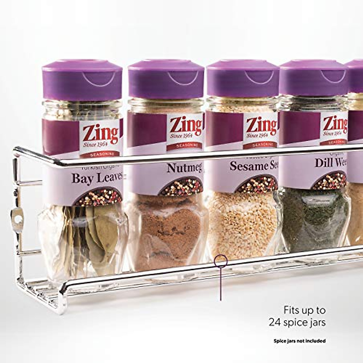 Mindspace Spice Rack Wall Mount, Pantry Cabinet Door Organizer - Set of 4 Hanging Spice & Seasoning Racks Kitchen Storage Organizer | The Wire Collection, Chrome