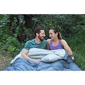 Klymit KSB Double Sleeping Bag For 2, 30°F Cold Weather Sleeping Bag for Camping, Hiking, and Backpacking, Gray