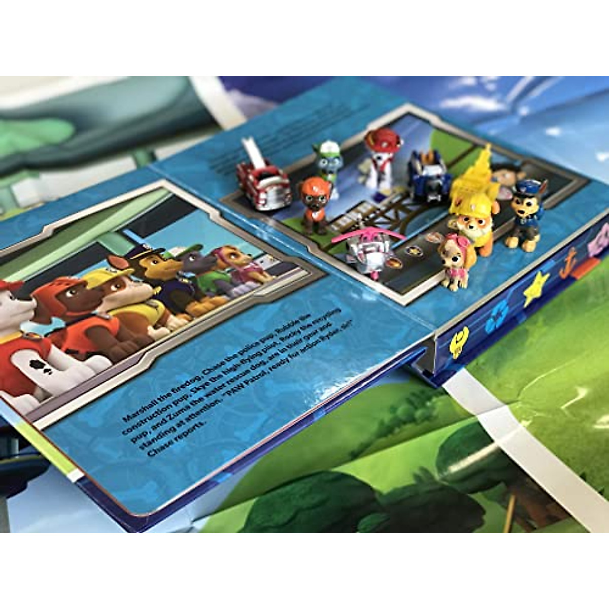 Paw Patrol My Busy Books - Storybook, 10 figurines, playmat