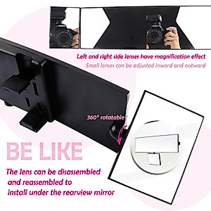 Car Rear View Mirror,15 Inch HD Triple Fold Panoramic Rear View Mirror Extender,Adjustable Wide Angle Car Mirror,Universal Car Interior Accessories for Car Truck SUV Vans