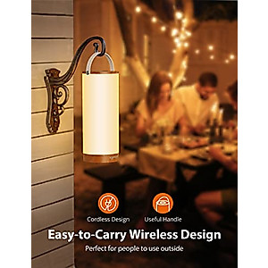 sympa Cordless Table Lamp - 10 Inch Rechargeable LED Desk Lamp, Dimming Bedside Table Lamp for Bedroom and Office, Portable Touch Table Lamp for Outdoor & Camping, 360° Eye-Care Lighting