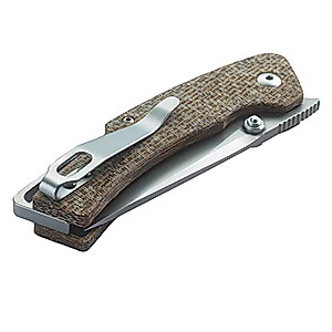 JIN D2 Folding Knife Mens Pocket Knife, EDC Knives with Liner Lock Ball Bearing Flipper Knife, Micarta Handle