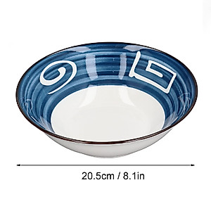 Cereal Bowl,Unique Pattern Soup Noodle Rice Bowl with Japanese Style Eco Friendly Ceramic for Noodle Rice Salad Soup