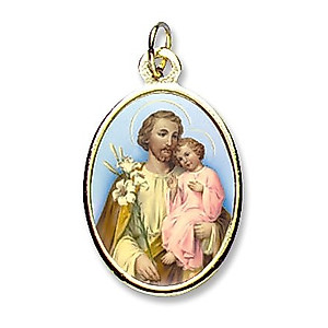 Blessed by Pope Francis St Joseph Father of Jesus Gold Color Medal