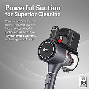 LG CordZero Cordless Stick Vacuum Cleaner, 2 Batteries [10 Year Motor Warranty] Powerful Cleaning for Carpet, Floor, Hardwood, Pet Hair, Furniture, Dust, Lightweight, High-Capacity Dust Bin, A927