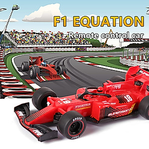 Remote Control Car, High Speed Race Drift Rc Cars Toy with Led Light Spray Function, Classic Look 4-Channel Remote Control Car, Kids Outdoor Toys for Boys Girls Birthday Gifts (Battery red)