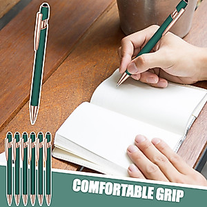 Lragvtbk 6 Pcs Blue Ink Ballpoint Pen with Stylus Tip 2 in 1 Ballpoint Pen Metal Pens Stylus Pen for Touch Screens School Office Coworkers (Green Rose Gold)