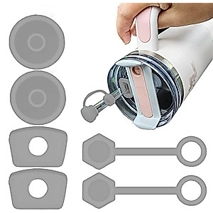 For Stanley Cup Accessories H2.0, Including 2 Stanley Cup Spill Stopper, 2 Stanley Straw Cap Cover, 2 Stanley Tumbler Leak Proof Plug, Silicone Accessories for Stanley 40 oz 30 oz Tumbler with Handle