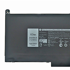 FLIW F3YGT Replacement Battery Compatible with Dell E7280 E7480 12 13 14 7000 7280 7290 7380 7390 7480 7490 N006L7380-D2536FCN N015L7380-D2706FCN fits F3YGT DM3WC 0DM3WC 2X39G [7.6V 60Wh]