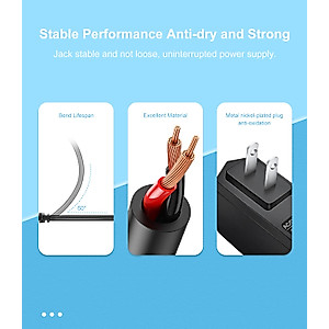 9V 2A Power Adapter AC 100-240V to DC, 5.5mm x 2.1mm Plug Power Supply for Arduino, Video LED Light, SUPON L122T, VILTROX L116T/L132T, Monitors Security Camera CCTV, WiFi Webcam, Router