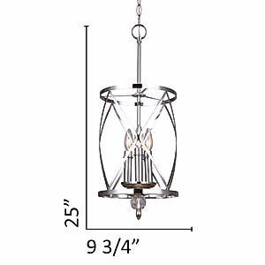Canarm ICH172B03CH10 Vanessa 3-Light Chandelier, Chrome