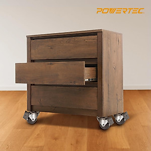 POWERTEC 17202 Dual Locking Swivel Caster Wheels Set of 4 with 400 lb Weight Capacity