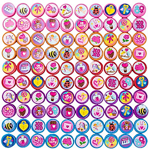 JOYIN 100 Pcs Valentine's Themes Stamper, 25 Designs Arts and Crafts Stamper for Valentines Day Party Favors, Classroom Exchanging Gifts, Classroom Holiday Reward Prizes