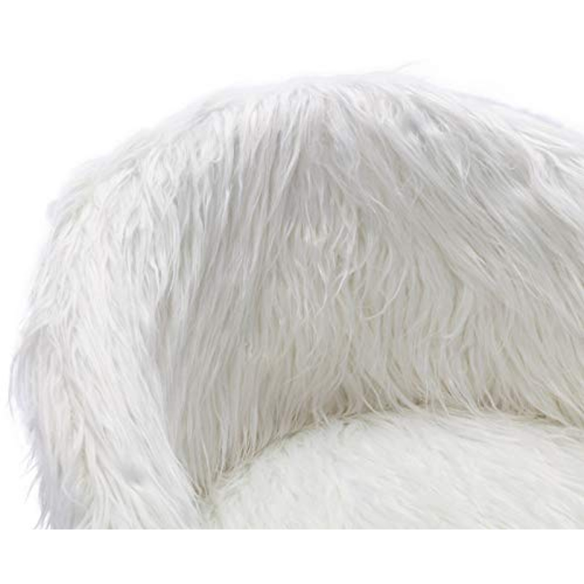 Hi&Yeah Cute Unicorn Faux Fur Desk Chair with Roller Wheel, Comfy Fluffy Adjustable Height Home Office Chair for Teens Adults Study Room Bedroom, White