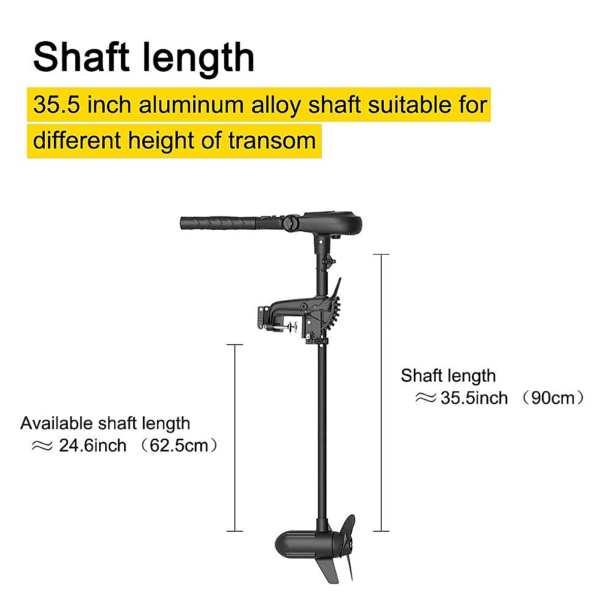 AQUOS Haswing 12V 20LBS 23.6inch Bow Mount Trolling Motor for PF Series Small Pontoon Boat, Inflatable Pontoon Boat, Kayaks, Small Dinghies Rafts Saltwater and Freshwater Use